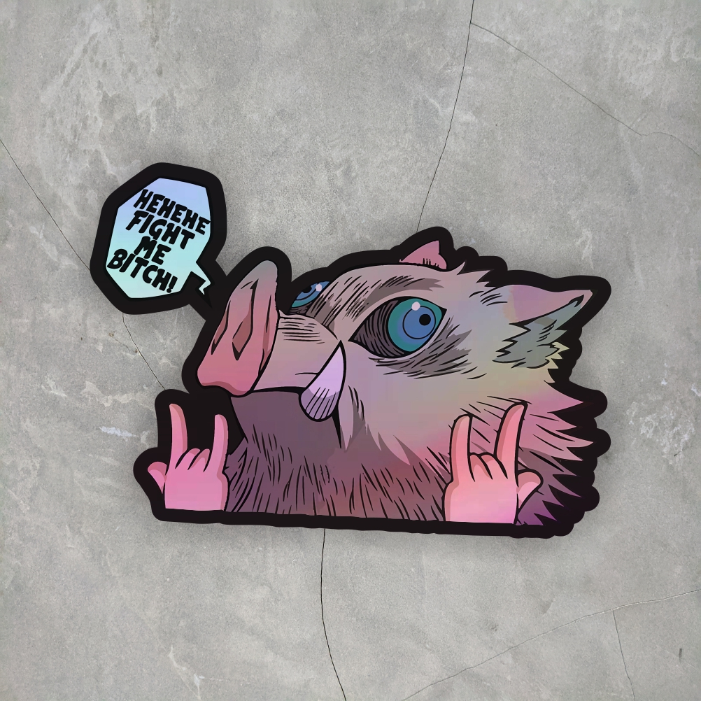 Jual Sticker Anime Hologram Kimetsu No Yaiba Inosuke ukuran +- 7 cm ...