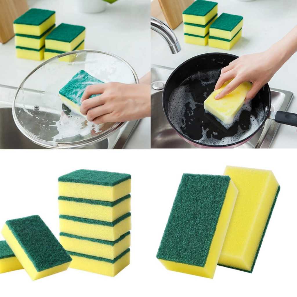Jual Busa Cuci Piring Sabut Hijau Sponge Spon Spons Kuning Kotak 2 Sisi ...