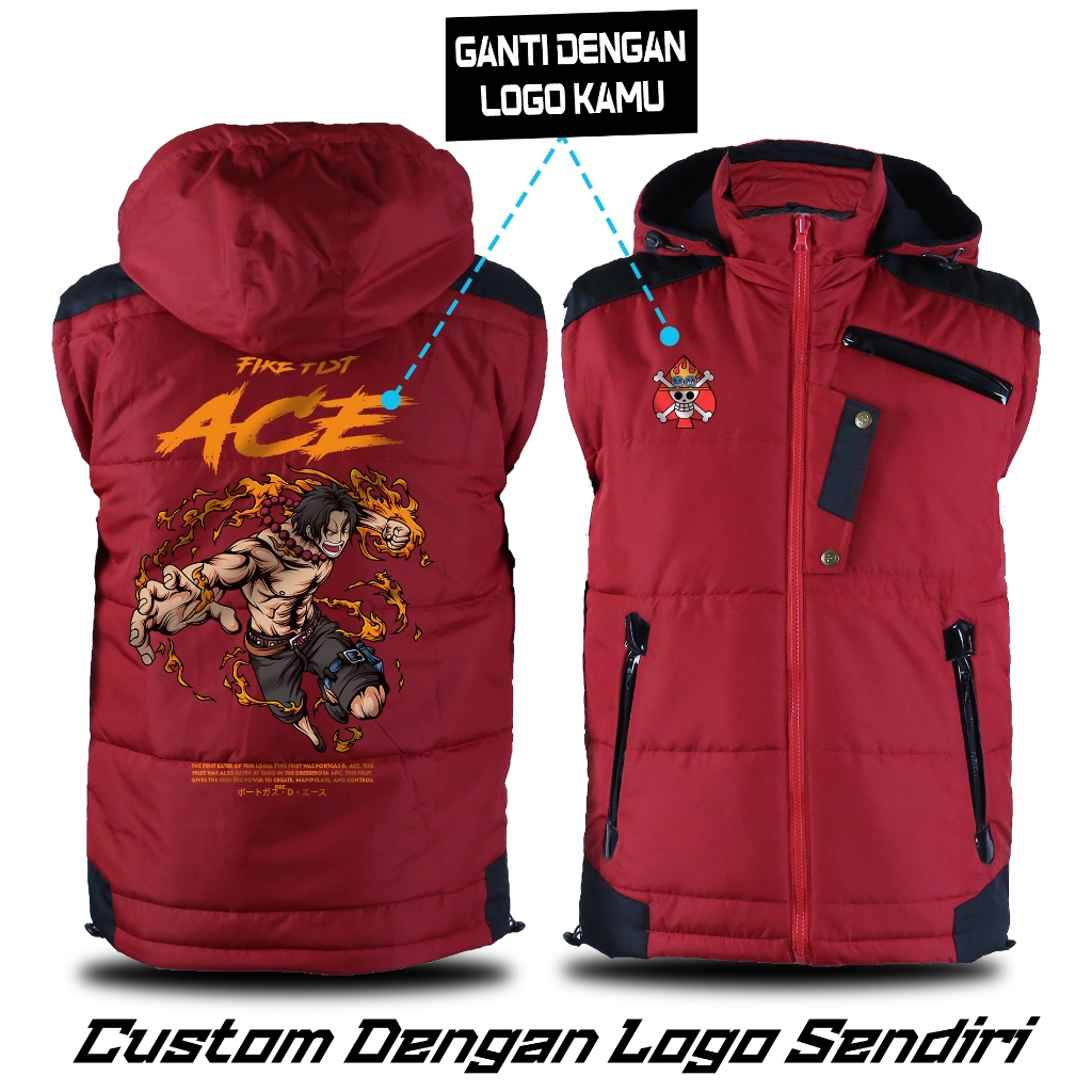 Jual Rompi Custom Vest Pria Custom Logo Satuan rompi parasut custom ...
