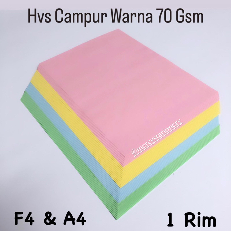 Jual Kertas HVS Warna Campur F4 70 Gram Folio - HVS Warna A4 - 1 Rim 500 Lembar | Shopee Indonesia