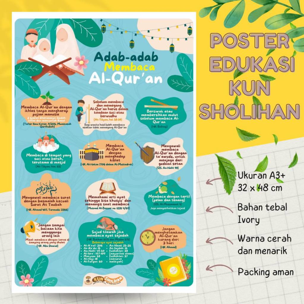 Jual Poster Adab Membaca Al Quran | Shopee Indonesia