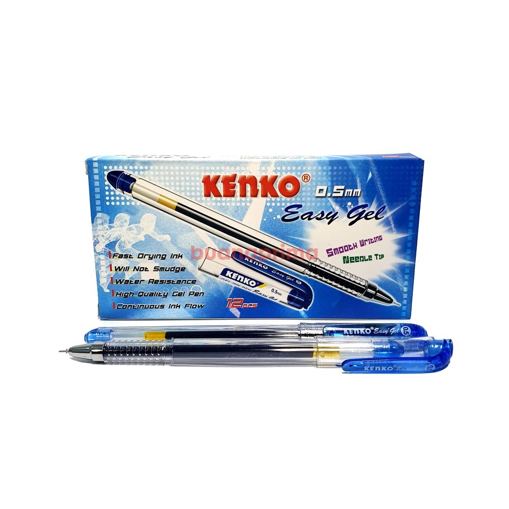 Jual PULPEN GEL KENKO EASY GEL BIRU (PER 12 PCS) | Shopee Indonesia