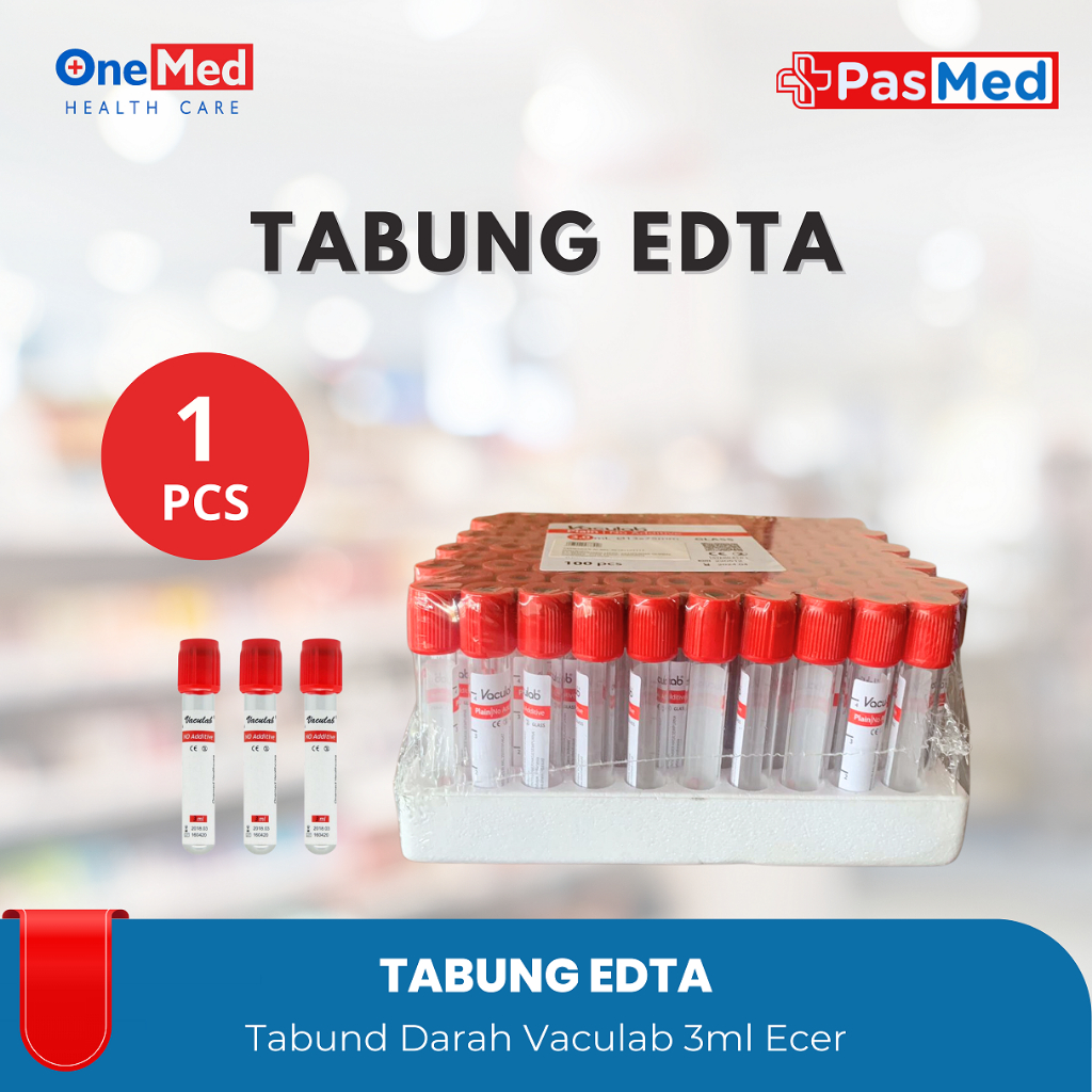 Jual TABUNG EDTA VACULAB MERAH 3 ML\ UNGU 3 ML - Eceran | Shopee Indonesia