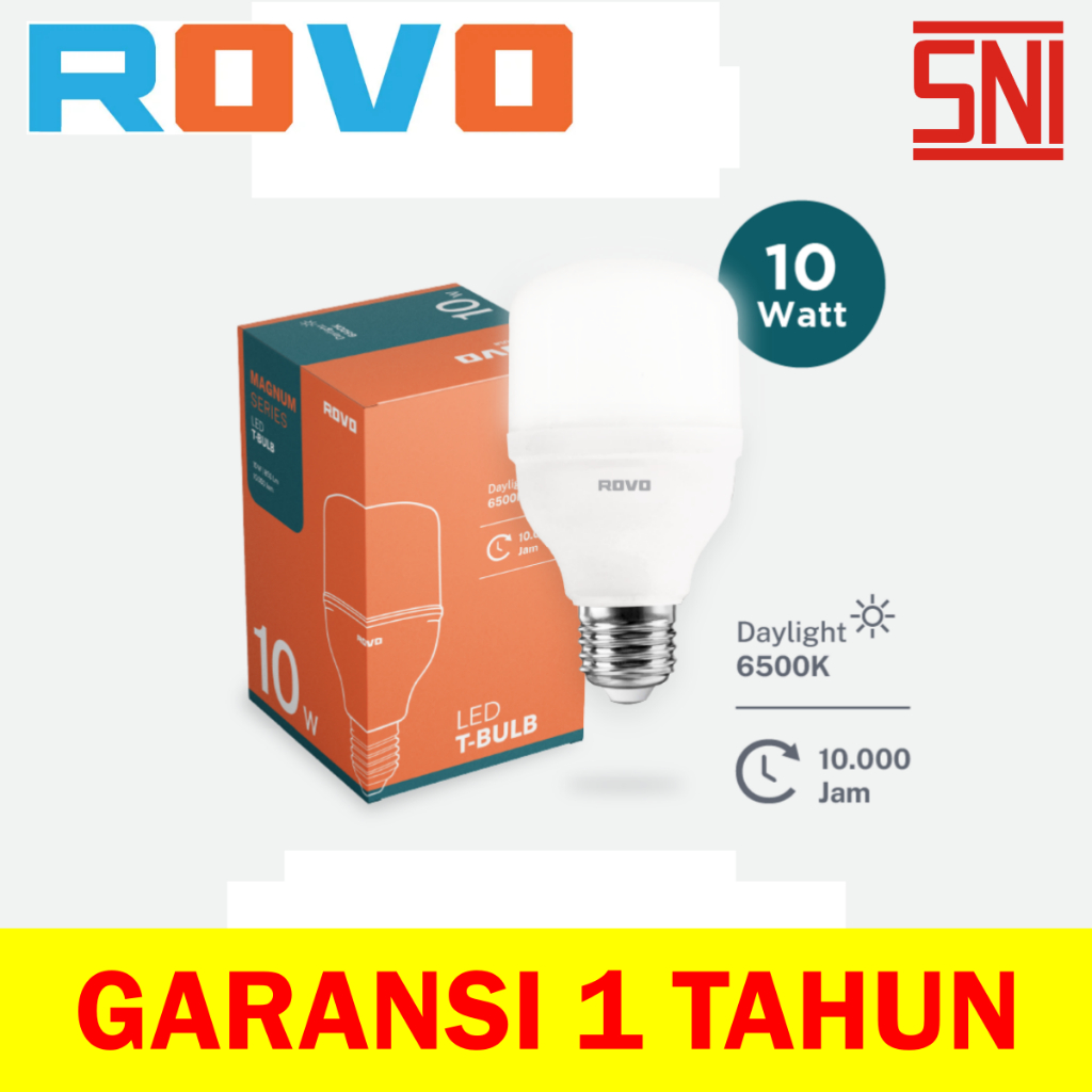 Jual ROVO Bohlam Lampu LED Kapsul Capsule Putih 60 50 40 30 20 15 10 5 Watt SNI | Shopee Indonesia