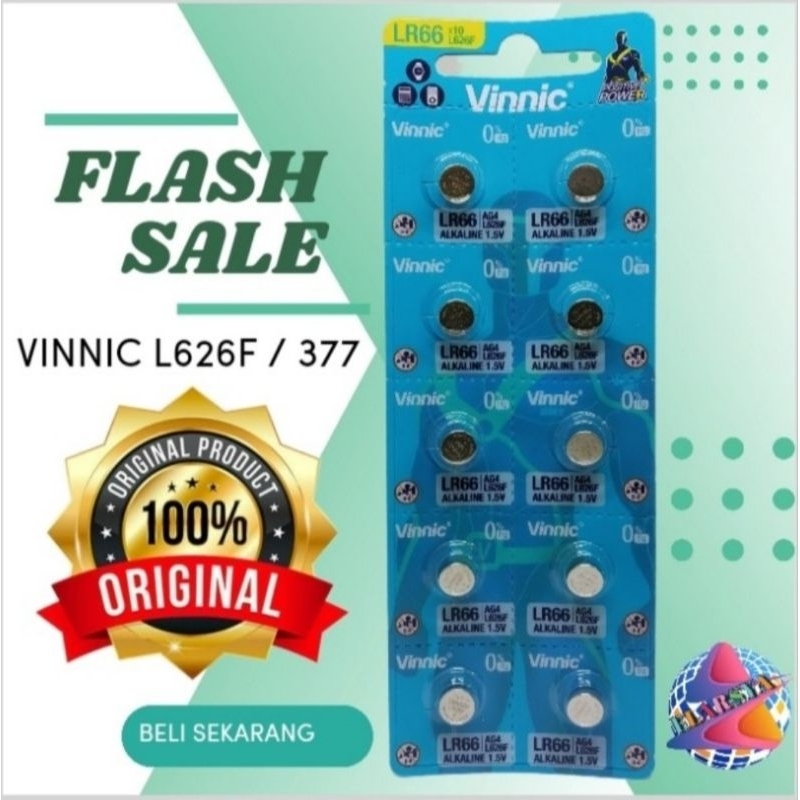 Jual Baterai vinnic Original L626F LR66 377 AG4 Alkaline batrai LR626 ...