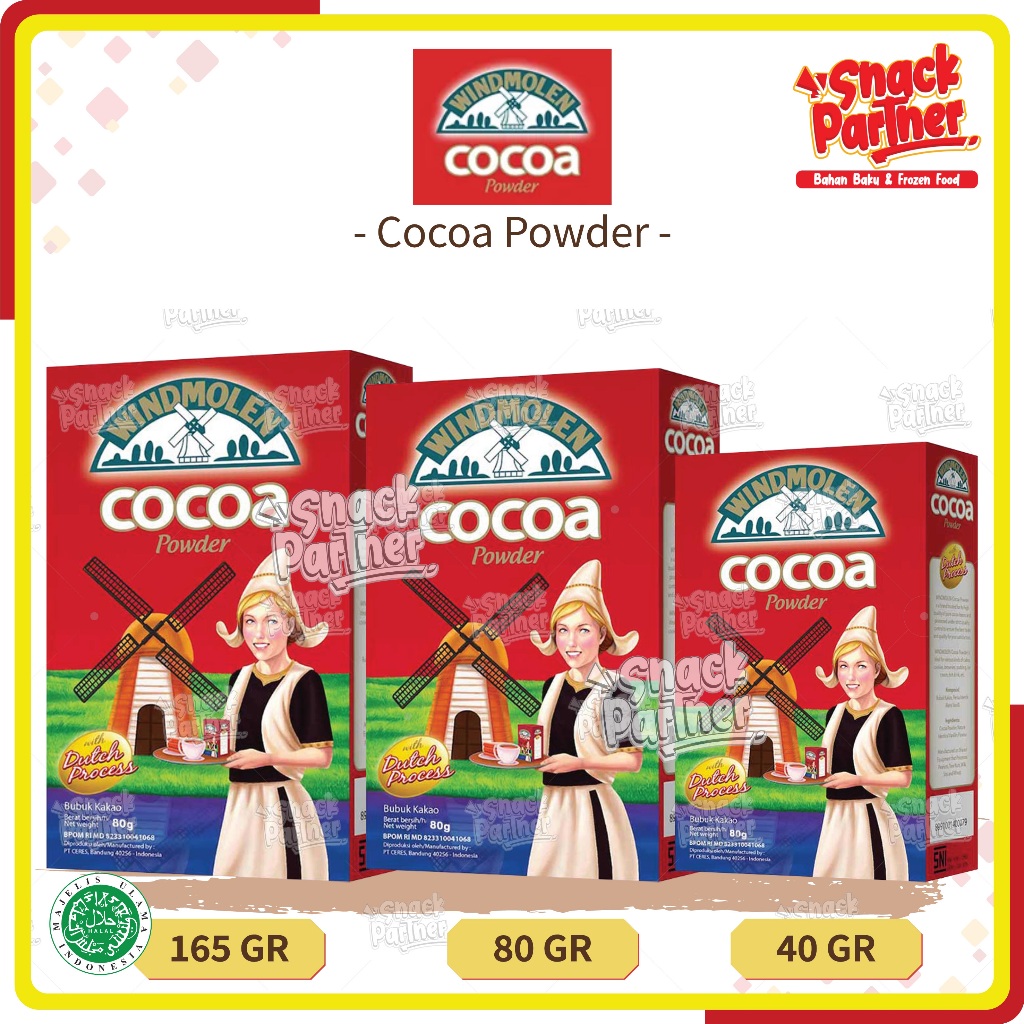 Jual WINDMOLEN Cocoa Powder 40 / 80 / 165 GR - Kokoa Kakao Bubuk Chocolate Choco - Kue Cake ...