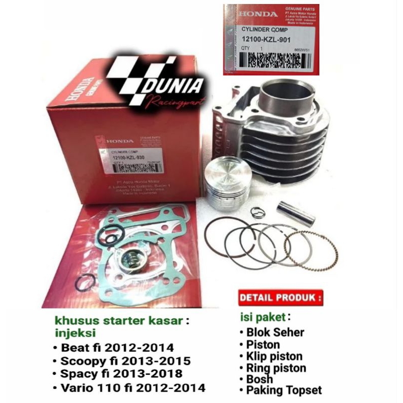 Jual Blok Seher Set Komplit Piston Starter Kasar Beat fi Scoopy fi Vario 110 fi Spacy fi KODE ...