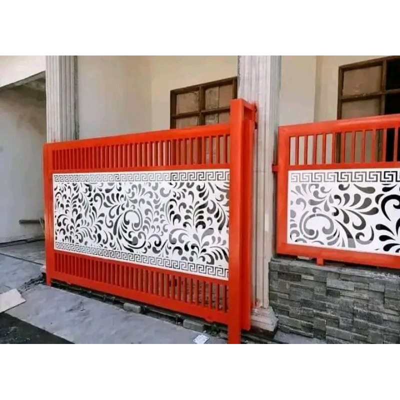 Jual Pintu Pagar Besi Minimalis Motif Cutting Laser / Pintu Pagar Batik ...