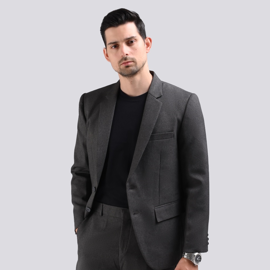 Jual Mubeng - Elegant Jas Slimfit Dark Grey (Free Cover Jas) | Shopee ...