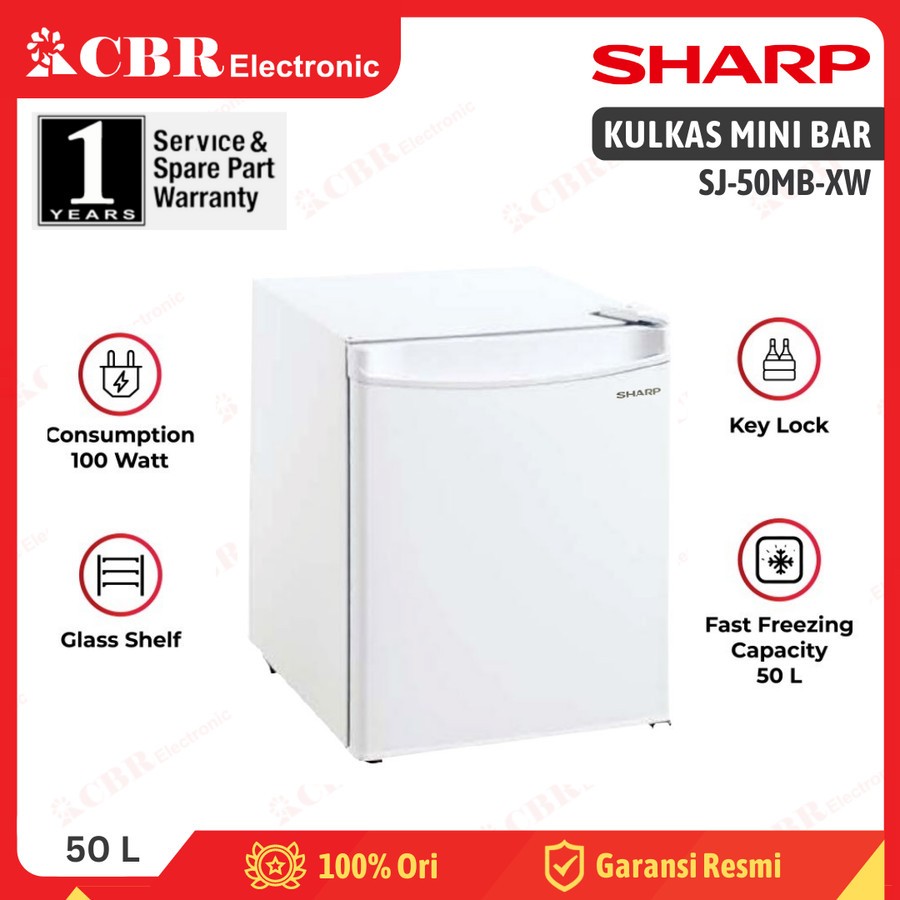 Jual Kulkas Mini Bar SHARP 1 Pintu SJ-50MB-XW / 50 L | Shopee Indonesia