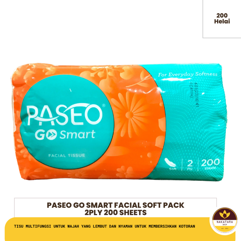 Jual TISU PASEO GO SMART FACIAL SOFT PACK ISI 200 LEMBAR | Shopee Indonesia
