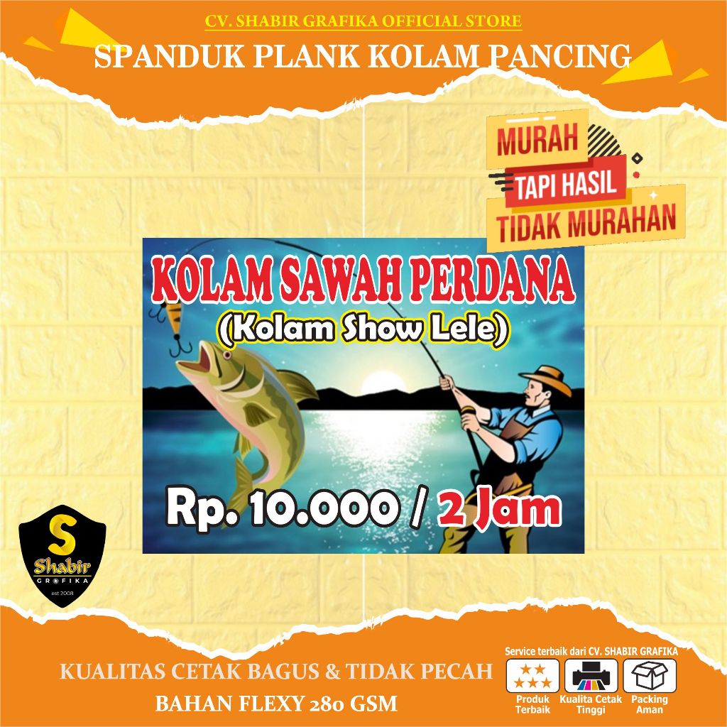 Jual SPANDUK PLANK TOKO, MEREK TOKO, BANNER KOLAM PANCING II Uk ...