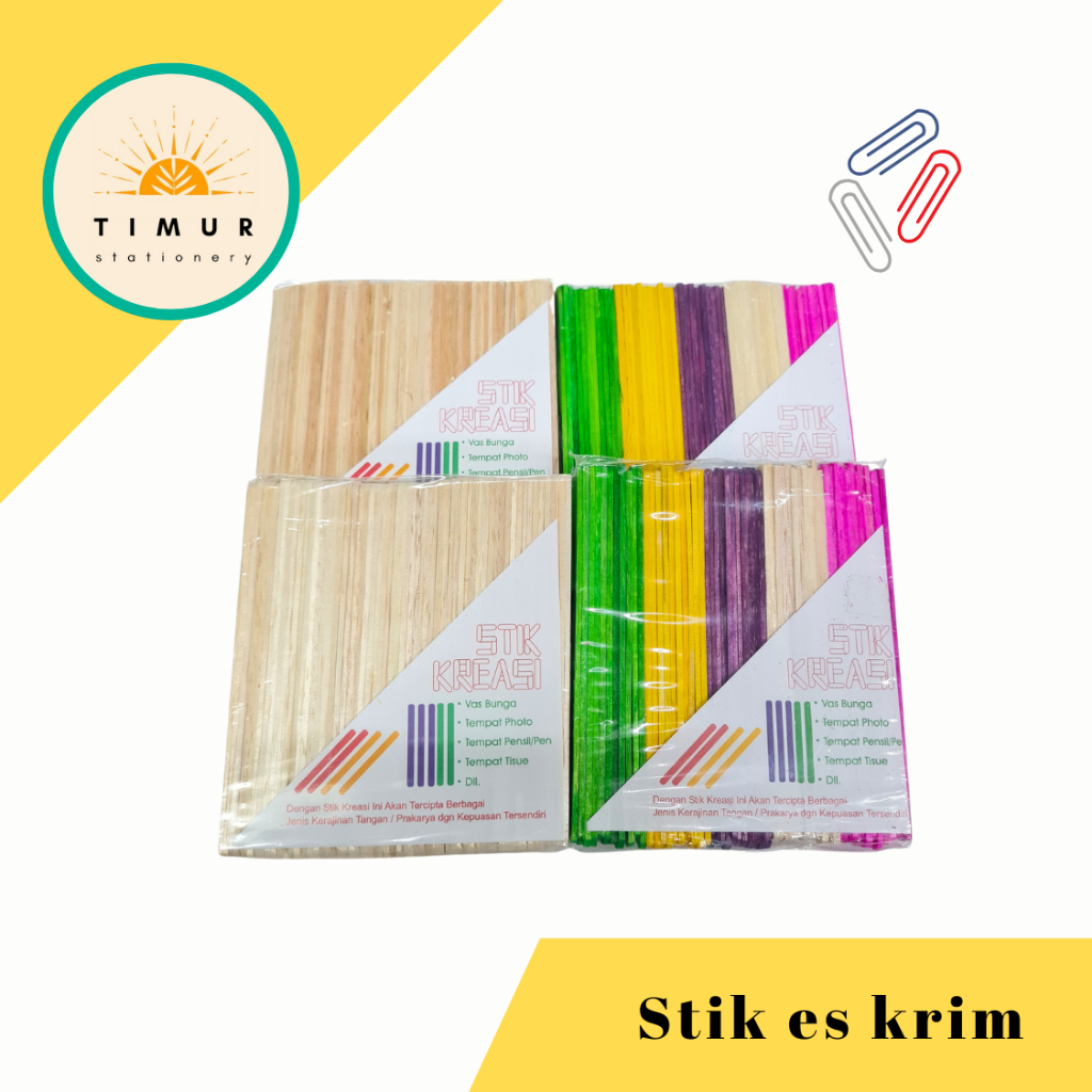 Jual Stik Kreasi Prakarya / Stik Es Putih Polos & Warna per Set ...