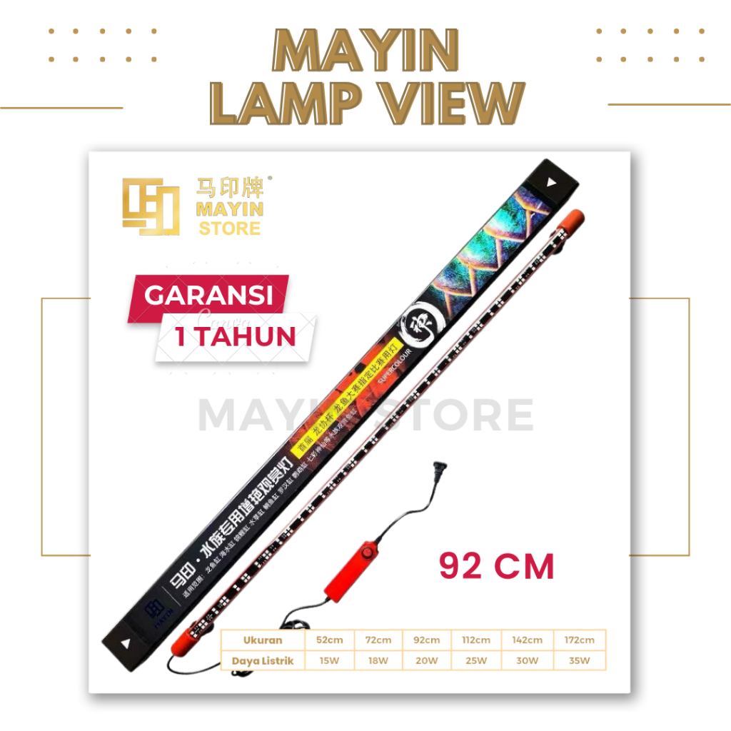 Jual MAYIN LAMP VIEW 92cm Lampu LED celup Aquarium ikan Arowana Arwana ...