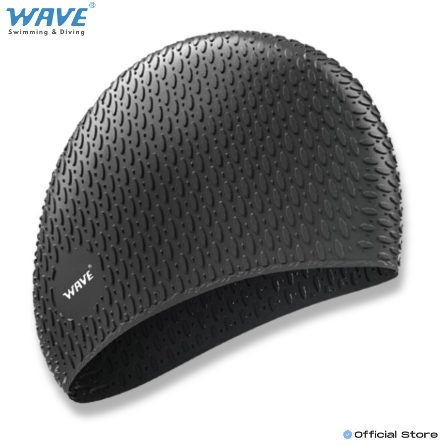 Jual 4616 cap swimming long hair WAVE - topi renang - black | Shopee ...