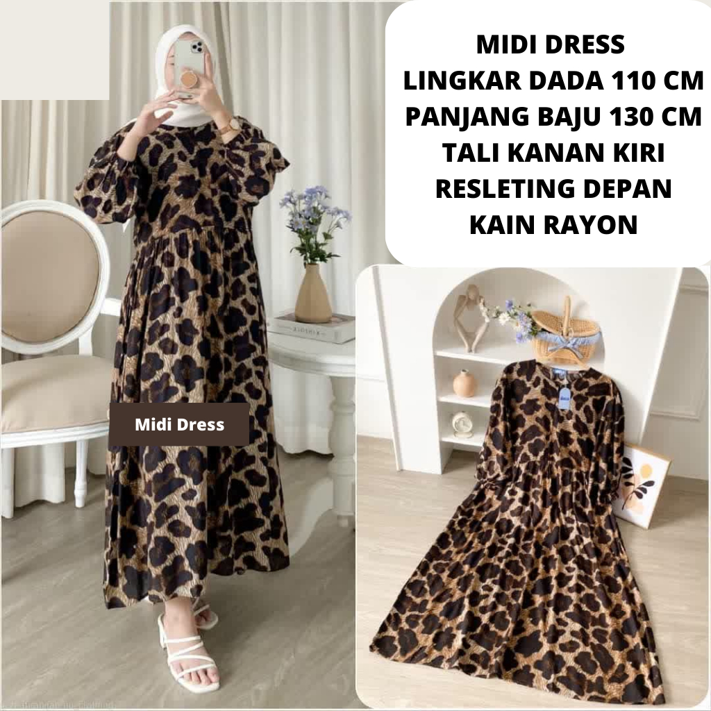 Jual Midi Dress Rayon Viscose Premium | Shopee Indonesia
