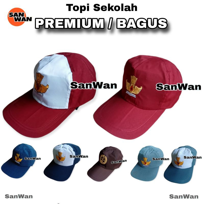 Jual Topi Sekolah Perekat Berkualitas Premium Bagus Topi Sekolah SD SMP ...