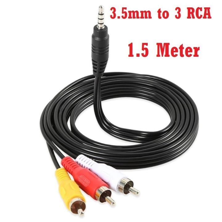 Jual Kabel RCA 3in1 / 3in3 / 2in1 ukuran 1.5 Meter Premium Standar 3.5mm in 3Inch | Shopee Indonesia