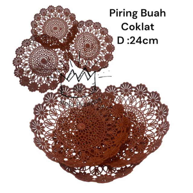 Jual PIRING BUAH COKLAT DAN WARNA |Wadah Parcel Buah PAKET 12pcs ...