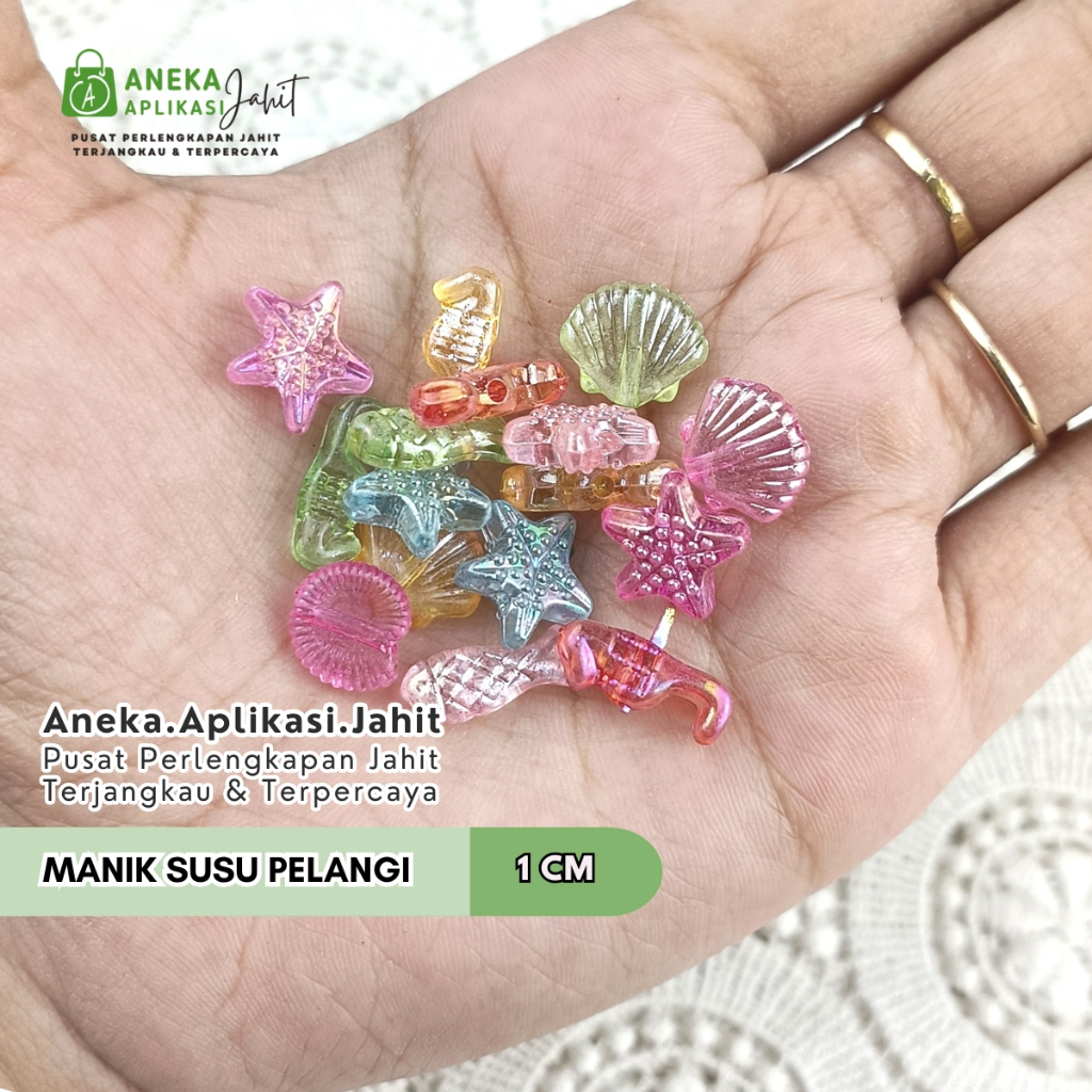 Jual 15 GRAM MANIK PELANGI SUSU - SEA MIX 1 CM | Shopee Indonesia