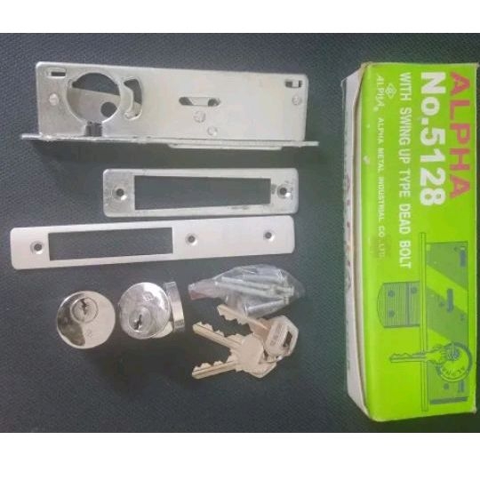 Jual Kunci pintu aluminium cylinder dead lock Merk Alpha No 5128 | Shopee Indonesia