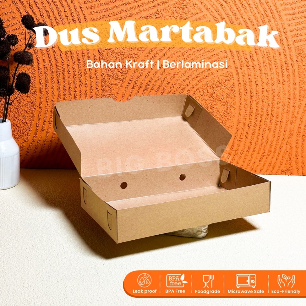 Jual [290GSM] Dus Martabak Kraft Polos 21x12x4cm Laminasi / Box Snack ...