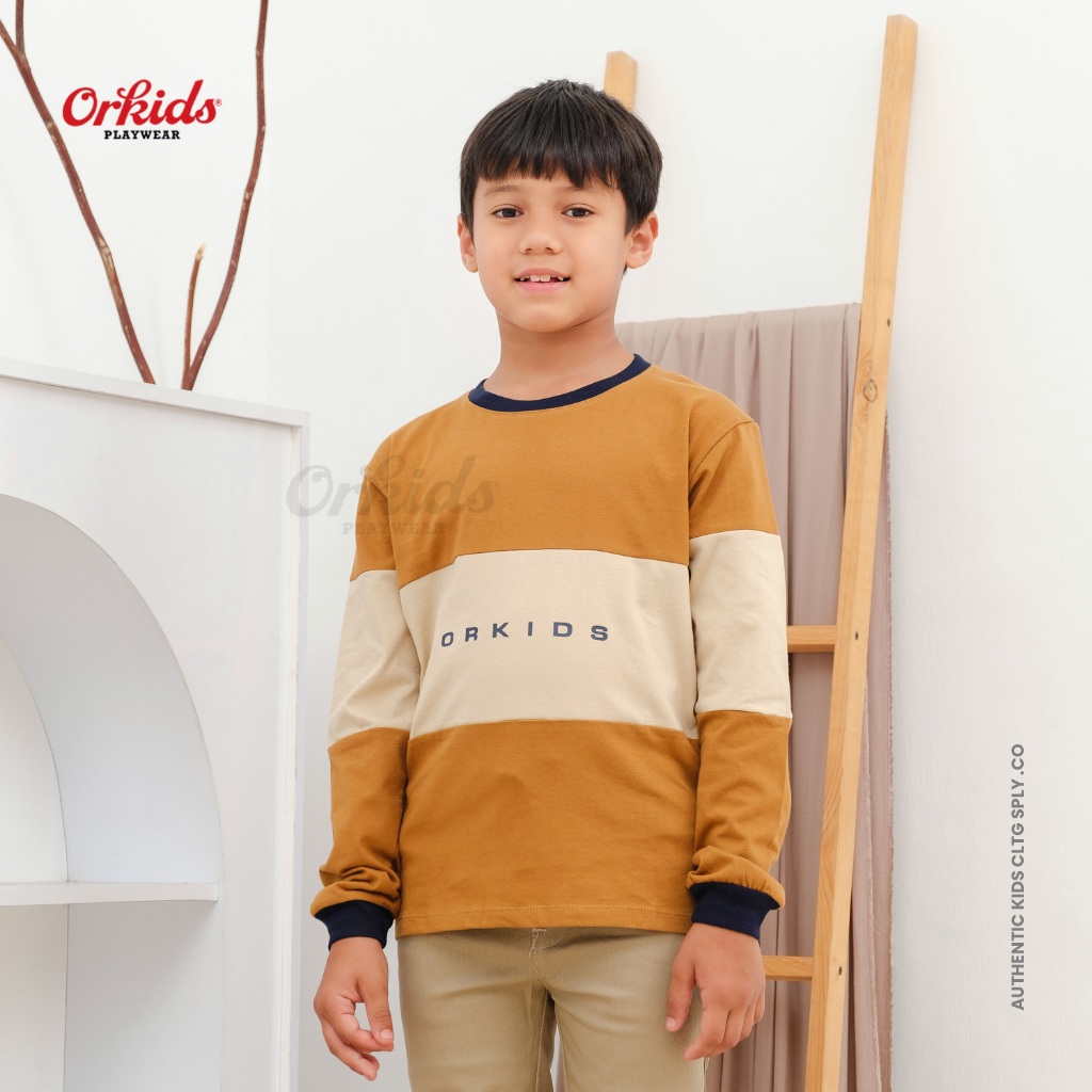 Jual Kaos Anak Lengan Panjang Umur 1 - 12 Tahun Bahan katun 24s Qurk Cream Almond ORKIDS ...