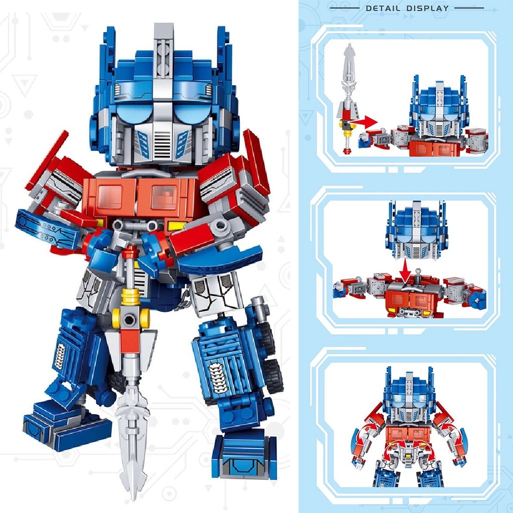 Jual Hasbro Transformer Autobot Optimus Prime Megatron Brick Headz ...