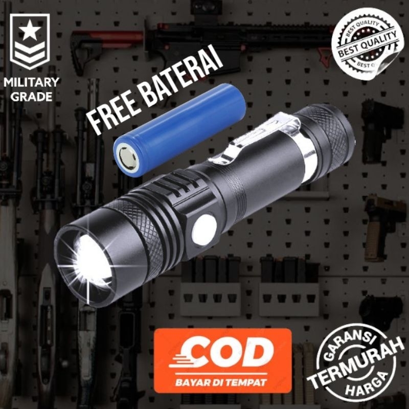 Jual TaffLED Senter LED Cas USB XML T6 P15 Zoom Jarak Jauh Pocketman ...
