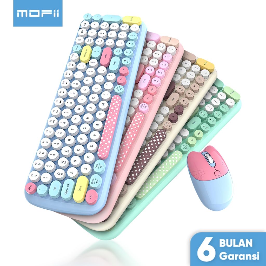 Jual MOFii Wireless Keyboard Mouse Set Bluetooth + 2.4G 2 Model Candy ...