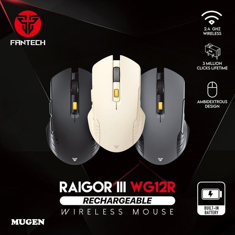 Jual Mouse Gaming Wireless Fantech RAIGOR III WG12R Rechargeable Bergaransi | Shopee Indonesia