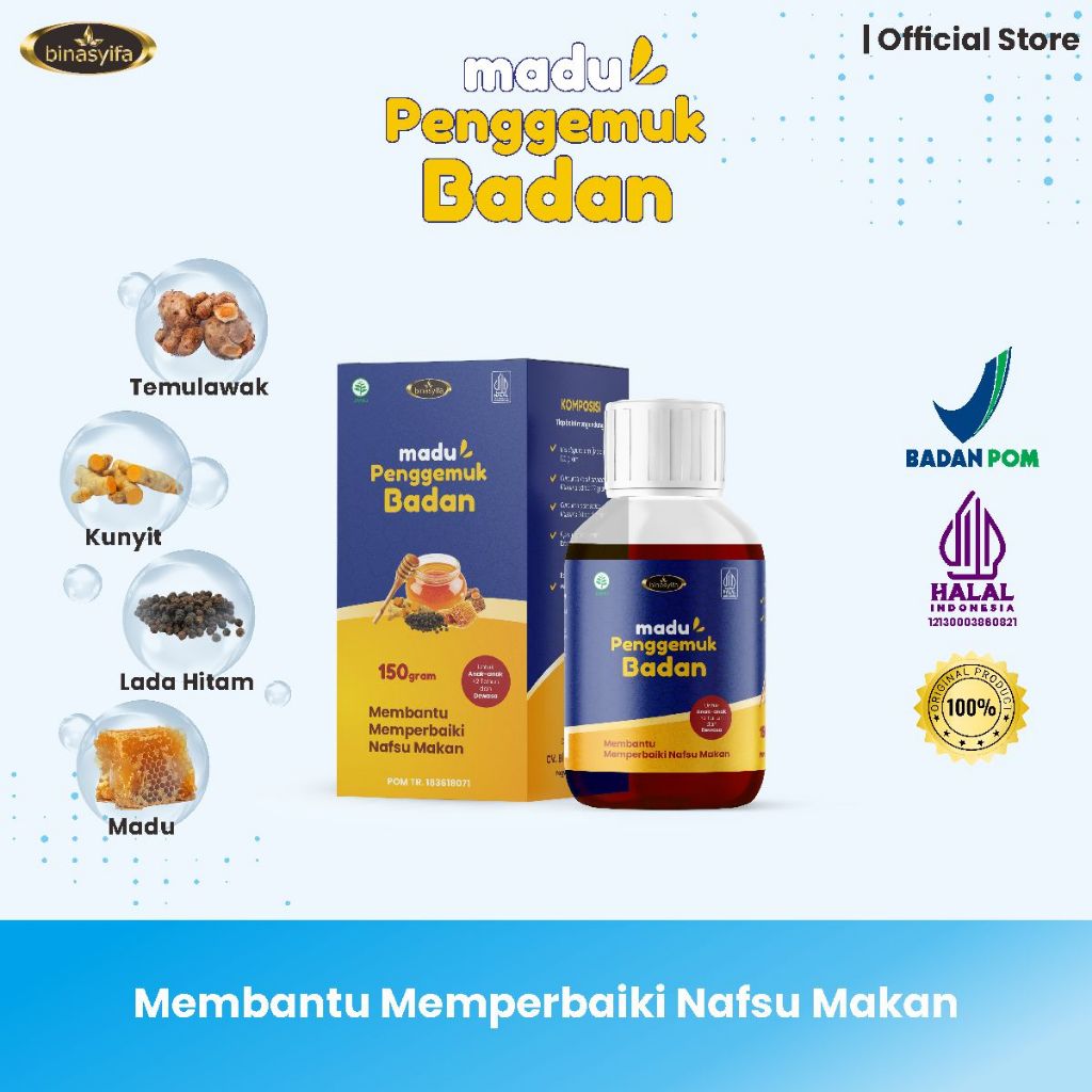 Jual BINASYIFA Madu Penggemuk Badan 150 Gram BPOM | Shopee Indonesia