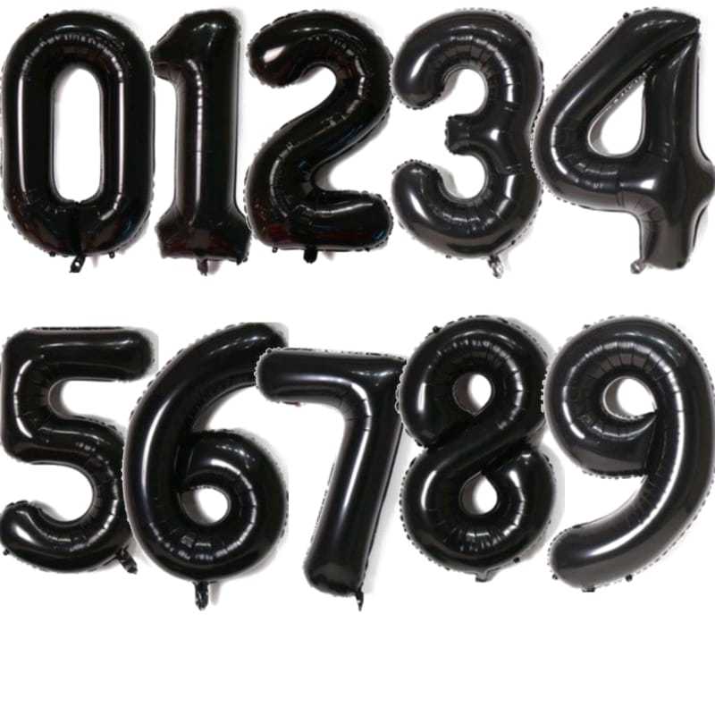 Jual Balon Foil Angka Hitam 0-9 Besar / Balon Angka Jumbo | Shopee ...