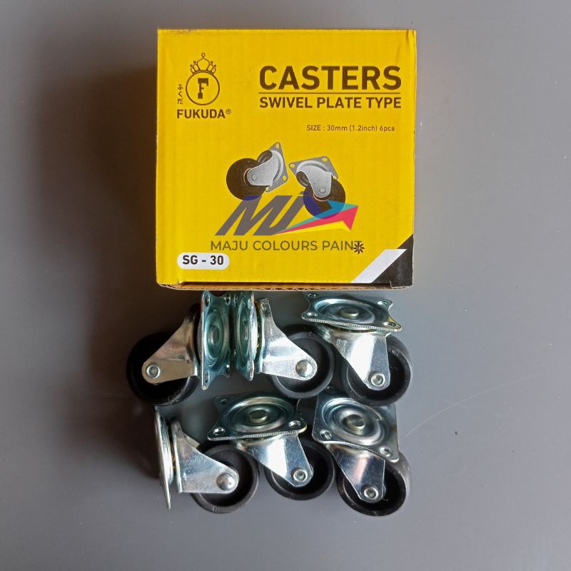 Jual RODA GEPENG CASTER SB-30 FUKUDA HITAM SET | Shopee Indonesia