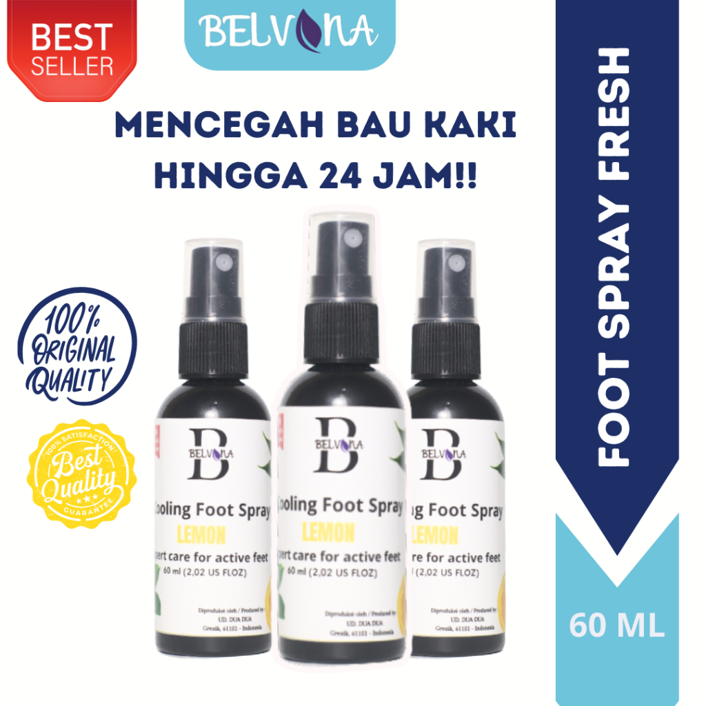 Jual BELVINA Foot Spray Lemon Deodorant Kaki Penghilang Bau Kaki Alami ...