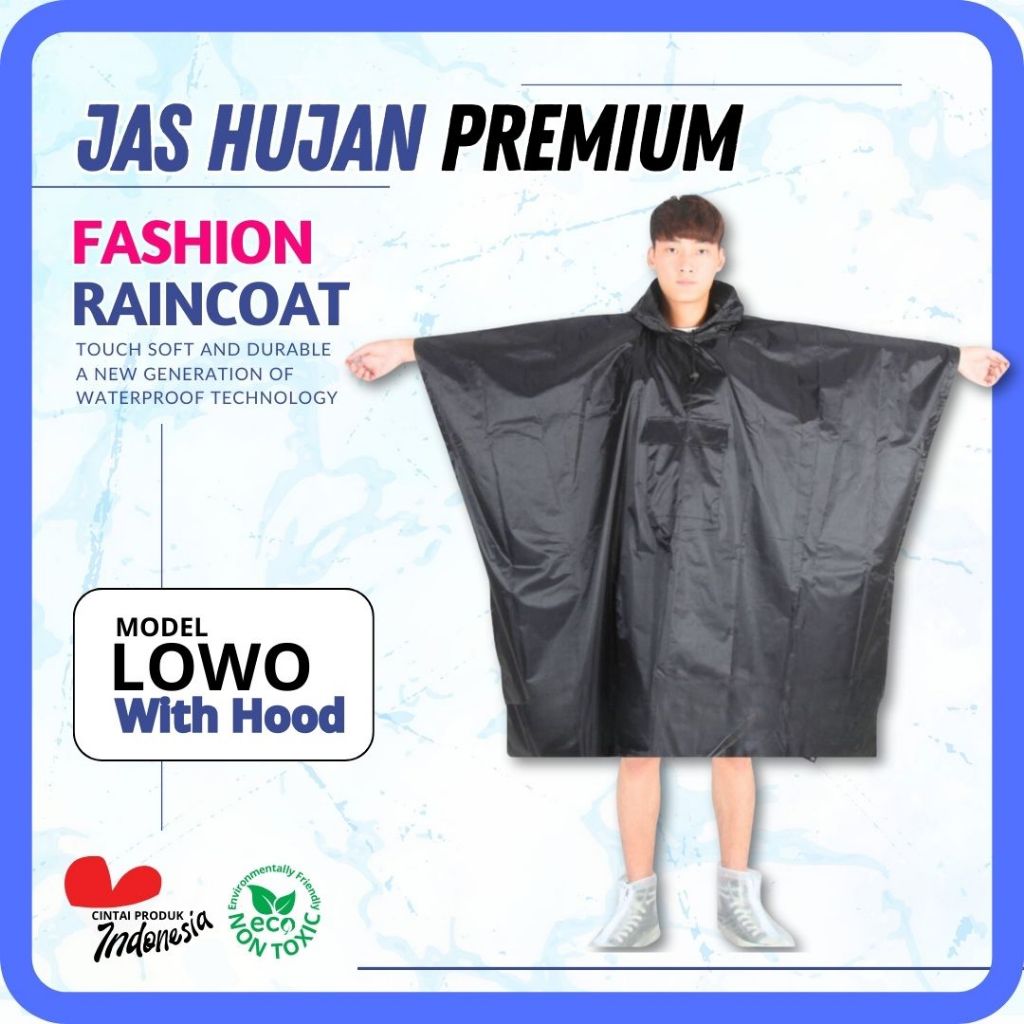 Jual [PONCO] JAS HUJAN LUBANG KEPALA 1 ORANG Dewasa TEBAL Kelelawar ...