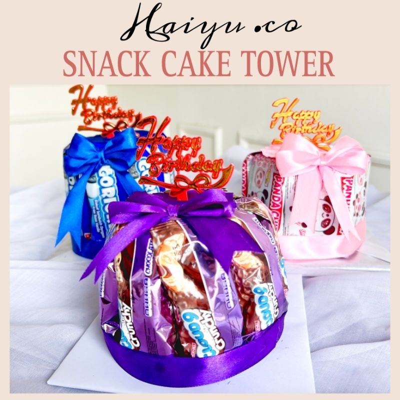 Jual [READY] Snack Cake Tower Hadiah Buket Snack Tart 1 Tingkat Kue ...