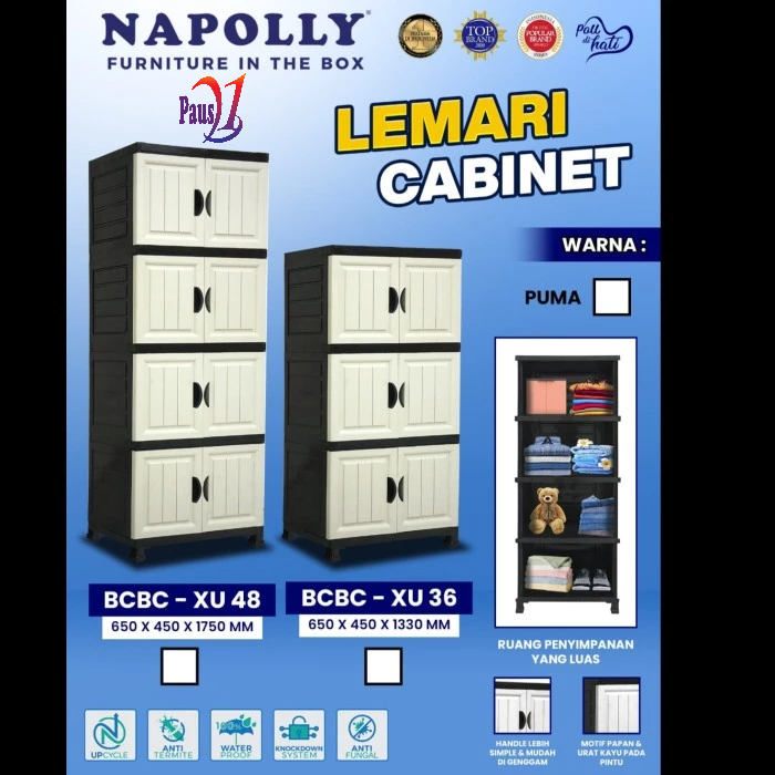 Jual Napolly BCBC XU36 Puma & Napolly BCBC XU48 Puma | Lemari Plastik ...