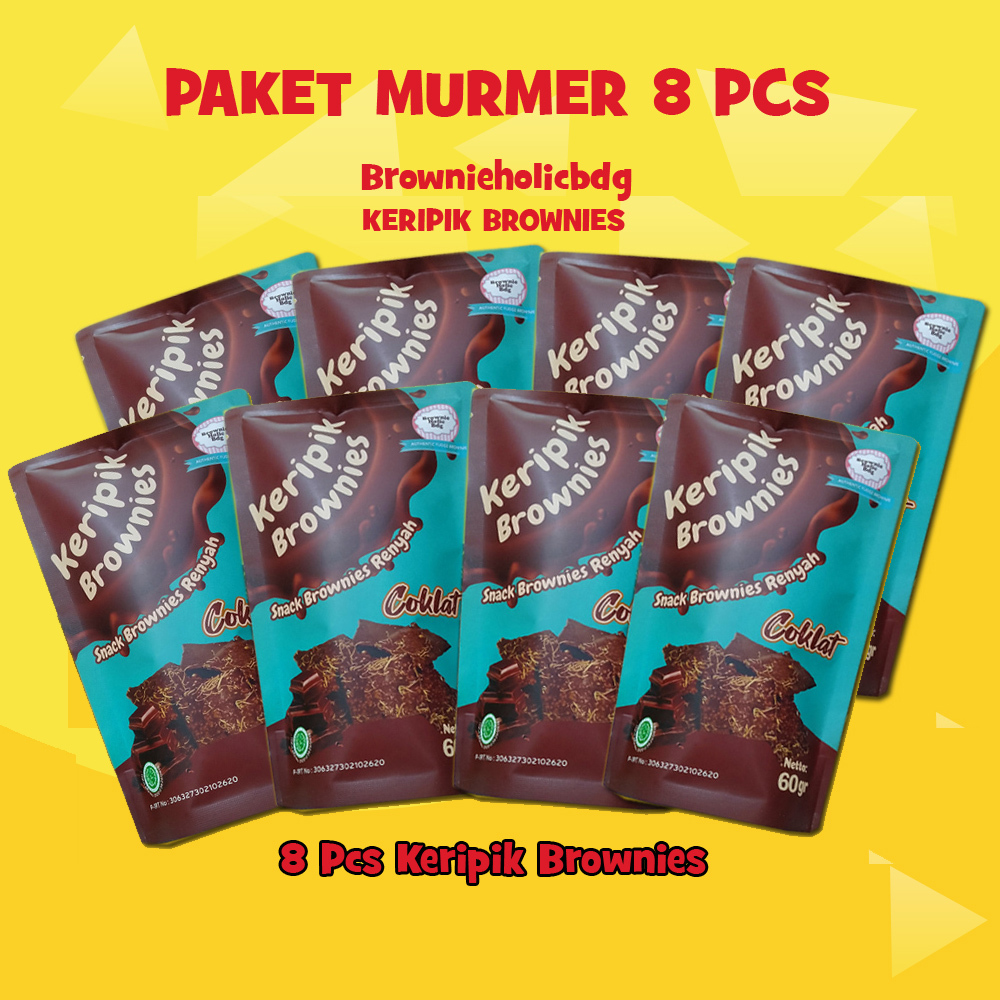 Jual Paket 8 Bungkus Keripik Brownies Crispy Coklat Brownieholicbdg ...