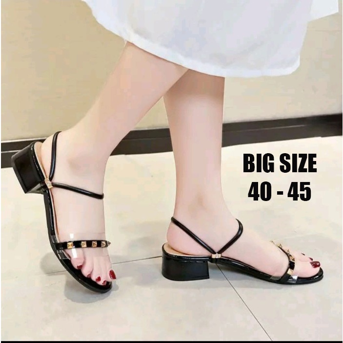 Jual QEIS ALONA Low Heels Sandal Wanita (Big Size 40-41-42-43-44-45 ...