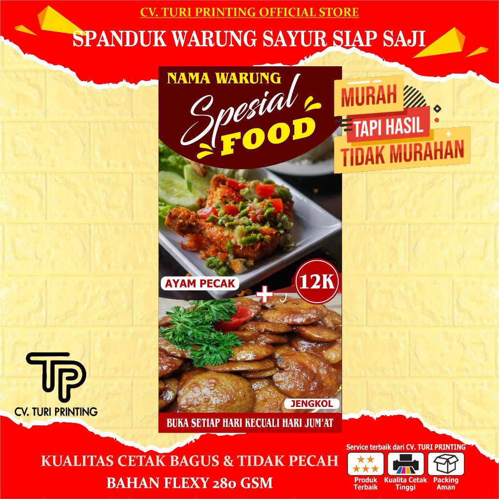 Jual SPANDUK BANNER SAYUR MASAK, RUMAH MAKAN, WARTEG UK. 100x50cm ...