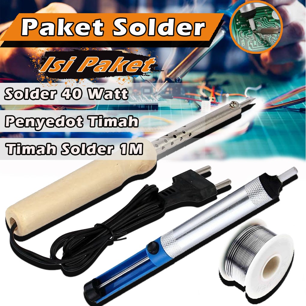 Jual Paket Alat Solder - Solder Listrik 40Watt - Penyedot Timah Solder ...