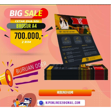 Jual Cetak Brosur A4 (2 Sisi ) 1 rim / 500 lbr | Art Paper 120 gr Murah !! Kualitas OKE !! PO ...