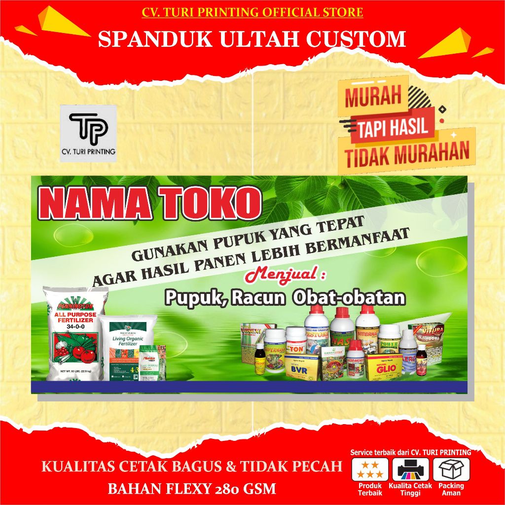 Jual SPANDUK BANNER PLANK TOKO PERTANIAN UK. 100x50 cm | Shopee Indonesia