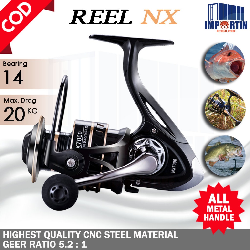 Jual Reel Pancing Metal NX 2000 – 7000 Drag 17 KG/ Gulungan Reel ...