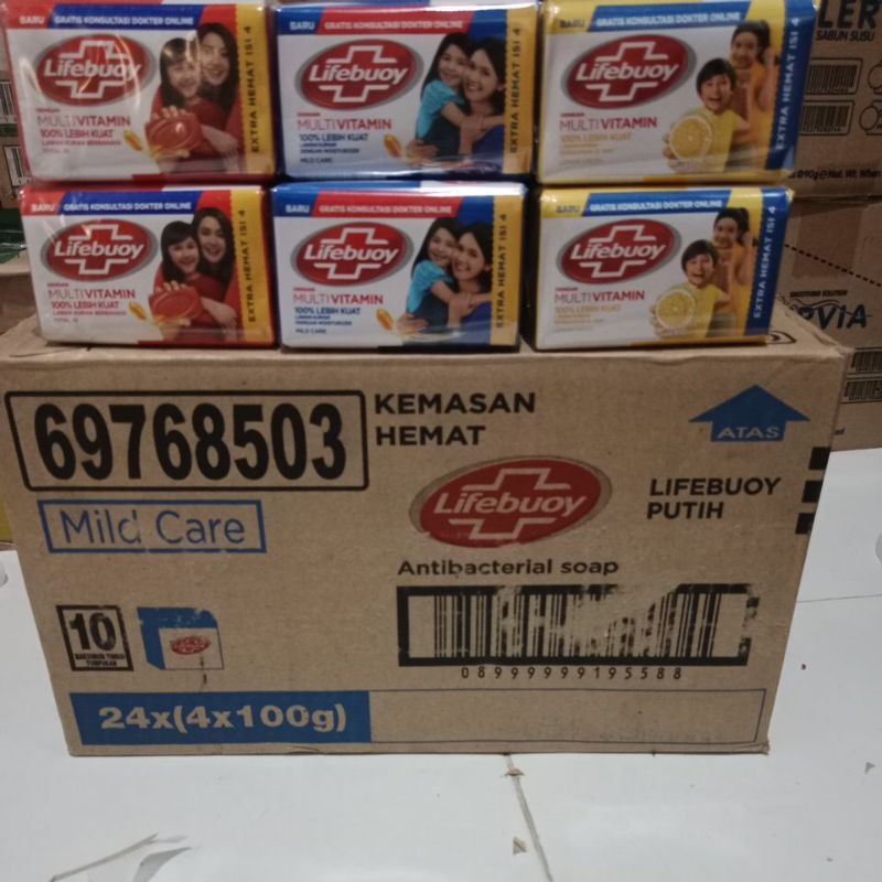 Jual LIFEBUOY Sabun mandi batang bar soap 100gr isi 4 pcs murah ...