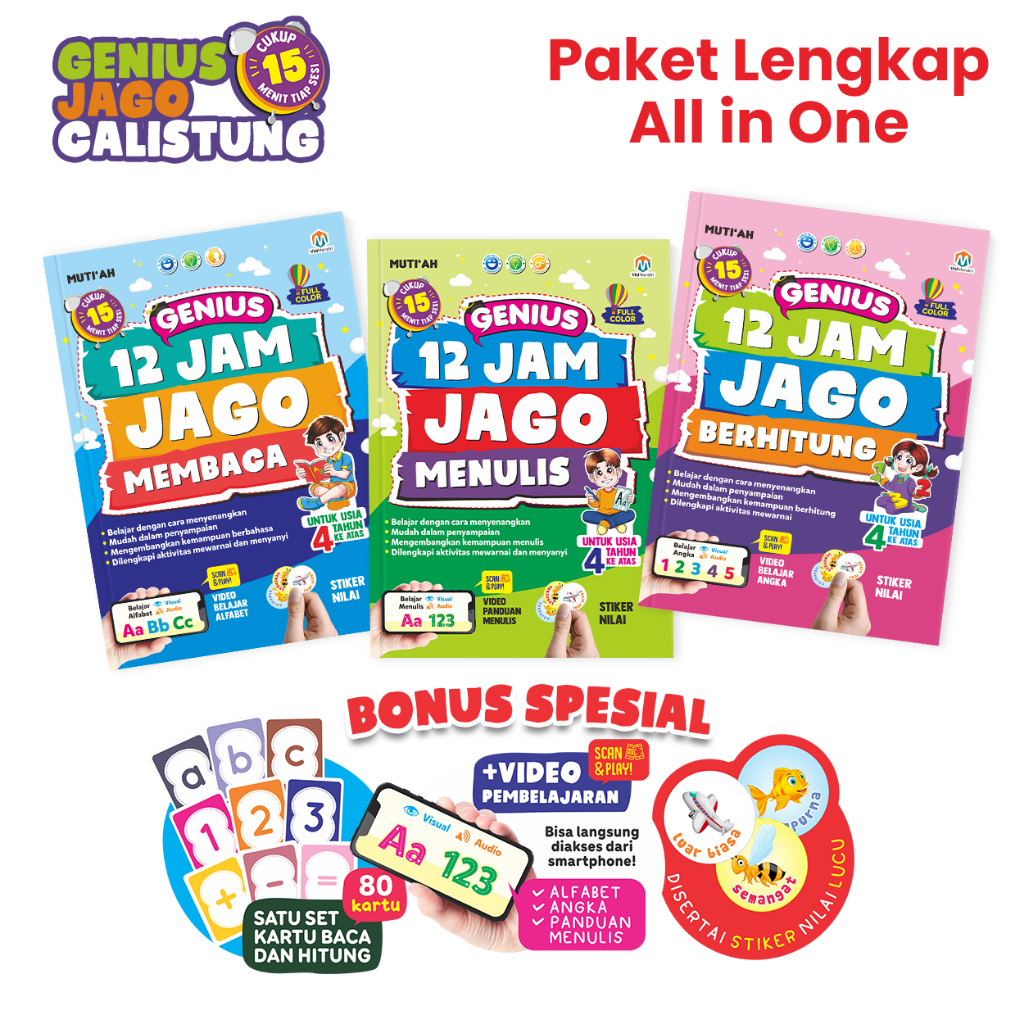 Jual Ziyad Books Buku Anak Calistung (Baca Tulis Hitung) 1 paket isi 3 ...