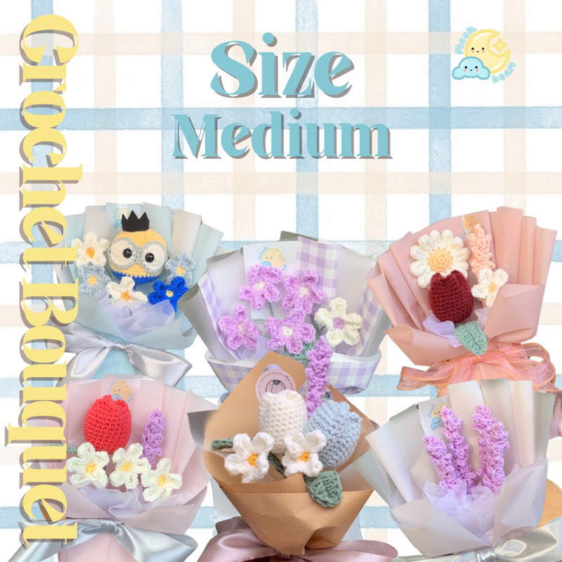 Jual BUKET BUNGA RAJUT MEDIUM / Crochet Bouquet Medium by Moon Beam ...