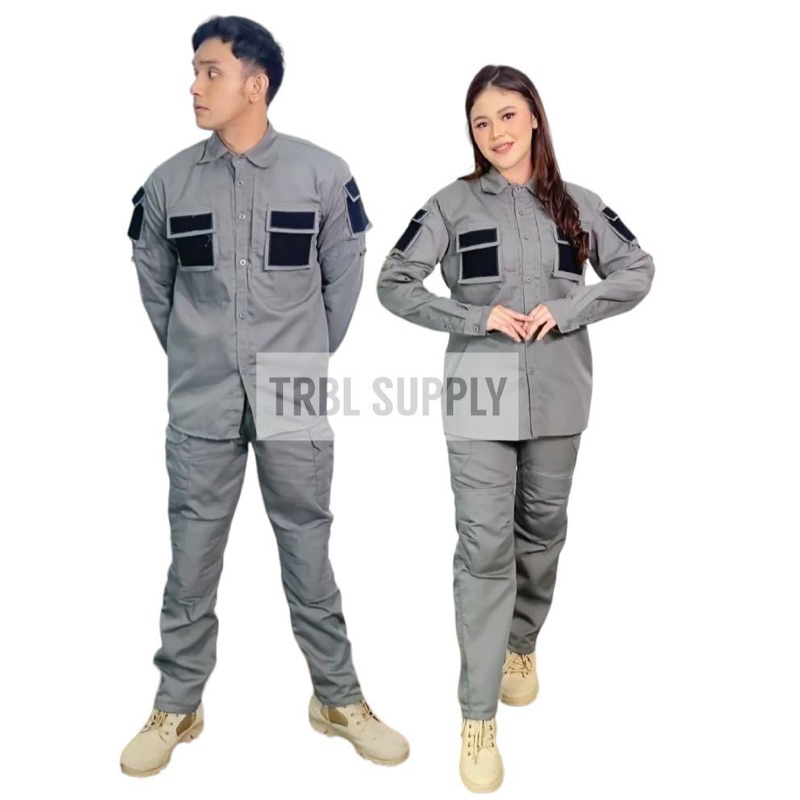 Jual Setelan Kemeja dan Celana Taktikal ABU | Satu Set Seragam Tactical ABU | Shopee Indonesia