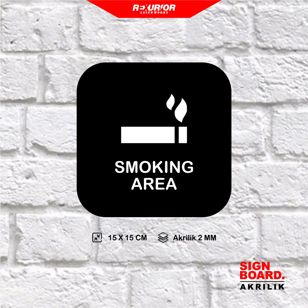 Jual Sign Board Akrilik Papan Tanda Petunjuk Smoking Area | Shopee ...